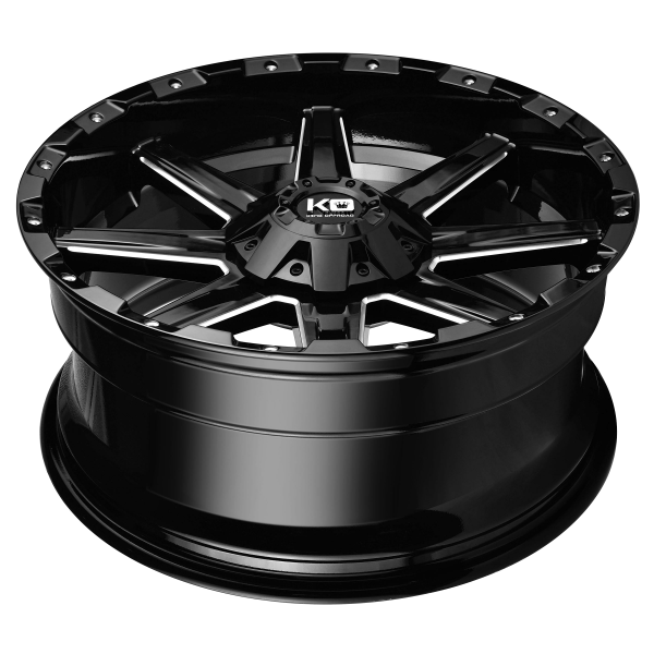 King Wheels 4X4 Blade Gloss Black Milled Alloy Wheels - 20x9 5/139.7 0p