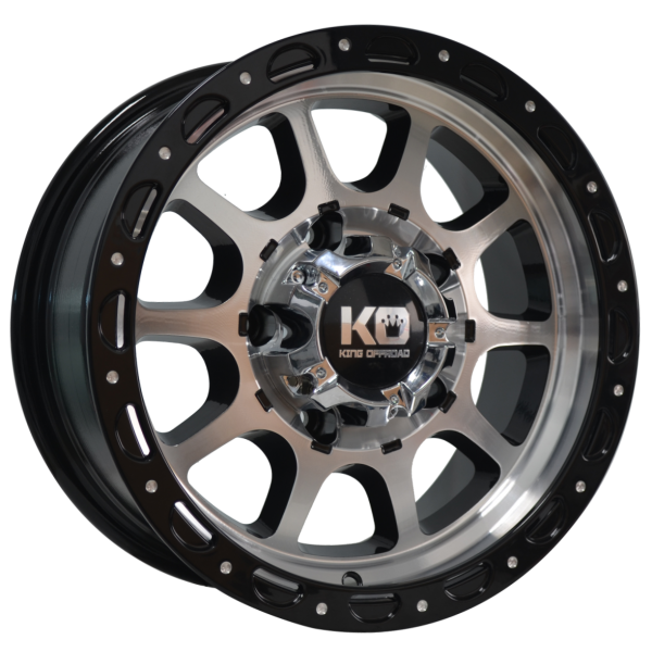 King Wheels 4X4 Razor Gloss Black Machined Face Alloy Wheels - 15x7 5/ ...